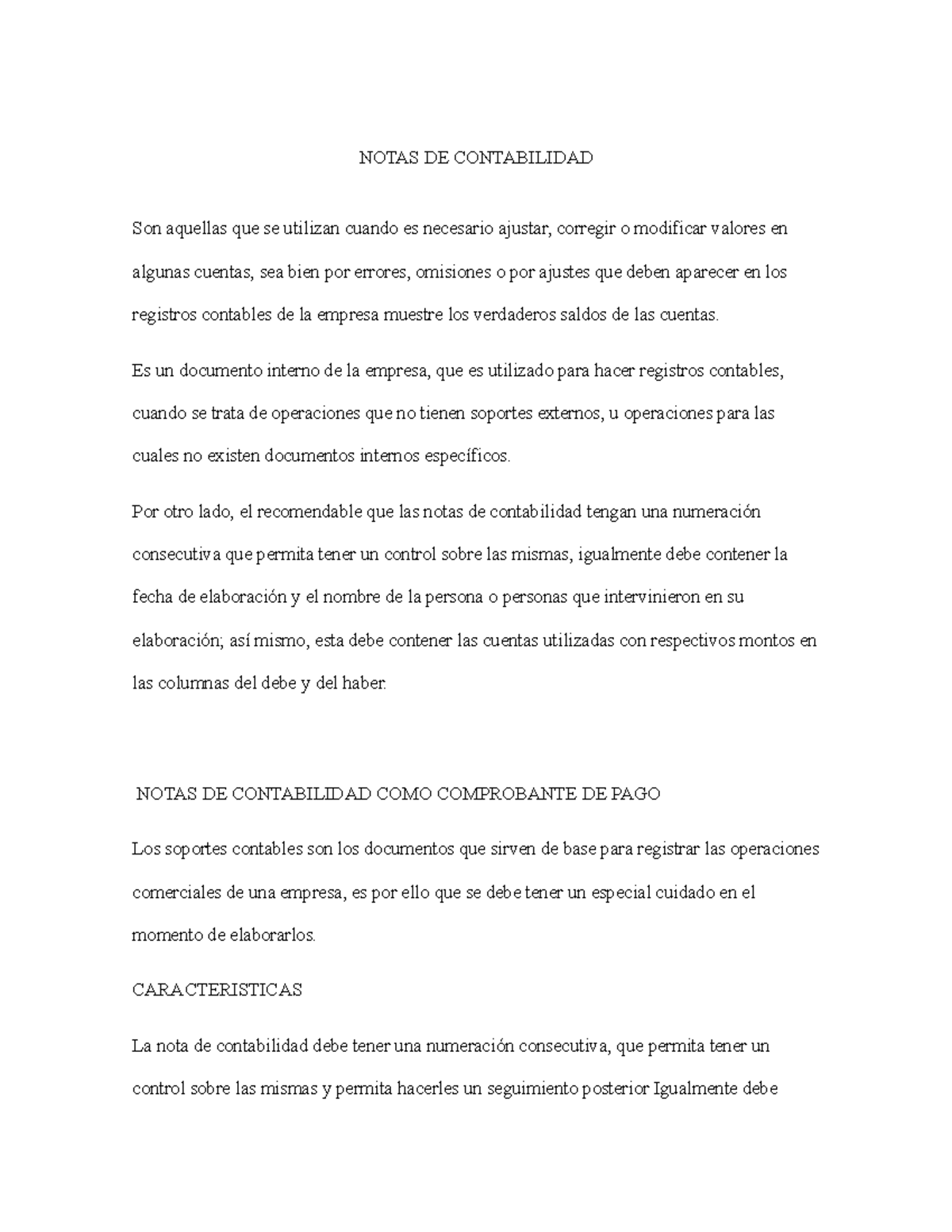 Notas DE Contabilidad - NOTAS DE CONTABILIDAD Son aquellas que se ...