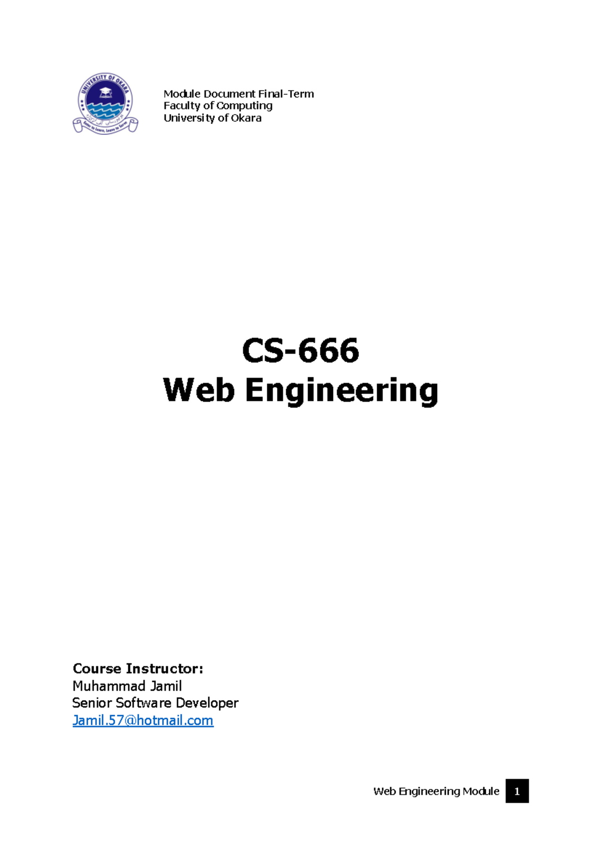 Web Engineering Course Breakdown Final Term Exams - CS- Web Engineering ...