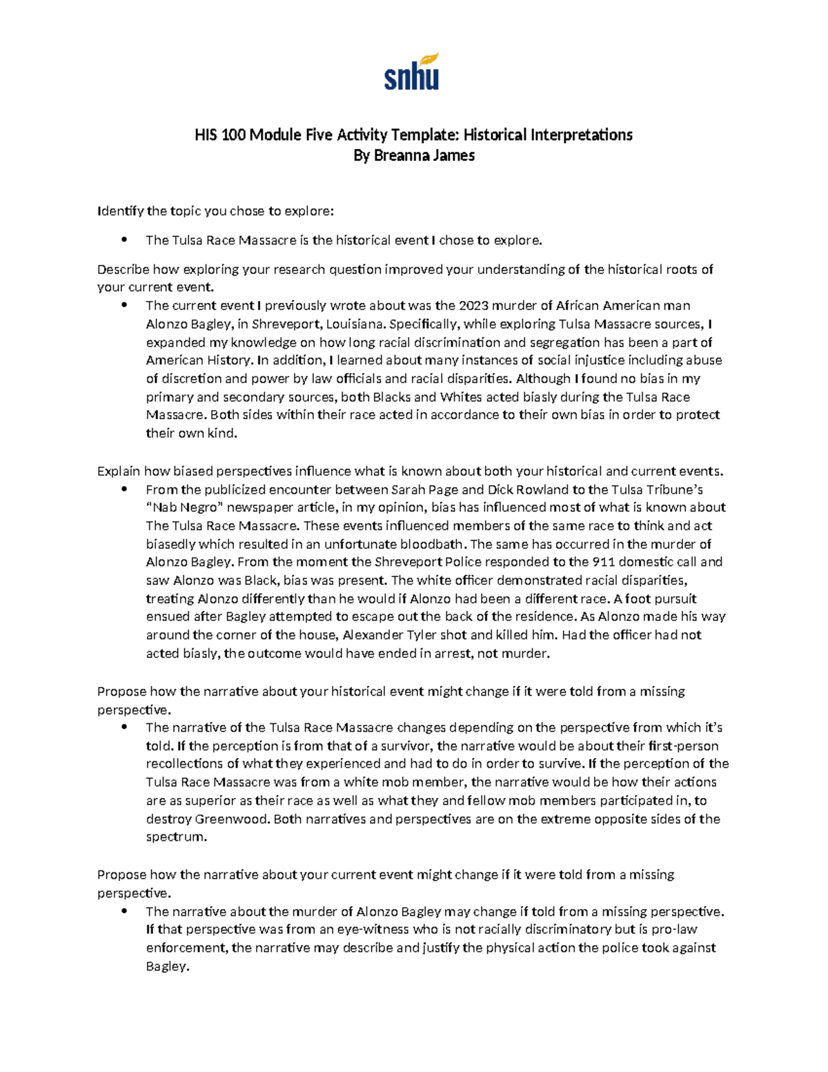 HIS100 Module 5 Historical Interpretations - HIS 100 Module Five ...