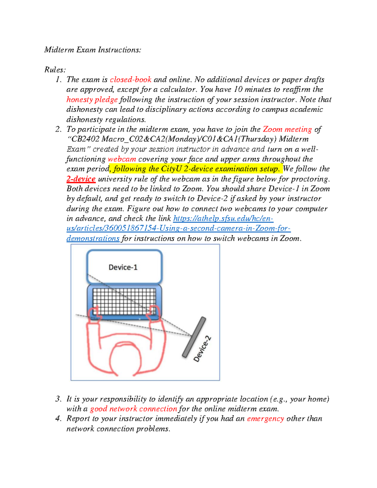 Midterm Announcement - Midterm Exam Instructions: Rules: 1. The exam is ...