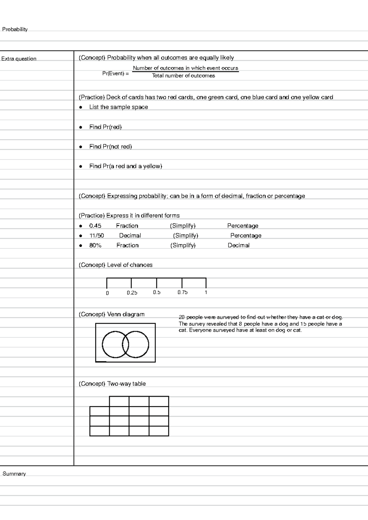 [Full] Year 9 Probability - Pr(Event) = Number of outcomes in which ...