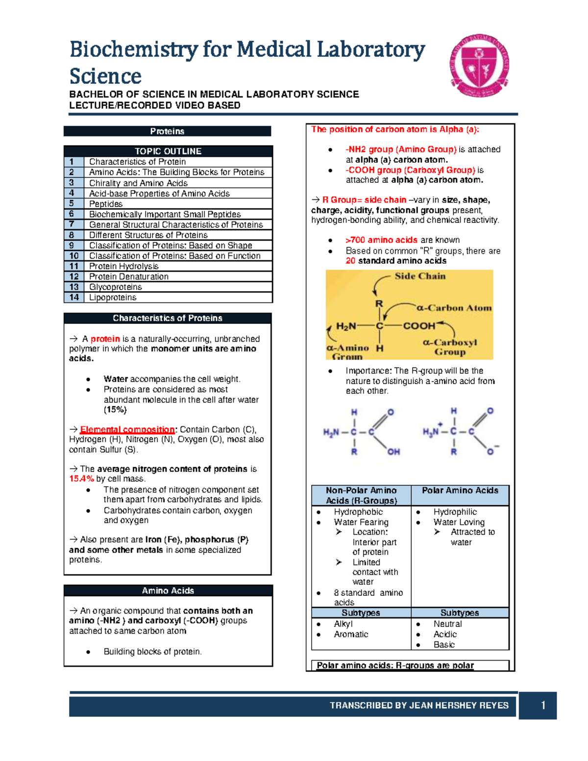 Lesson-5-Proteins - Biochemistry for Medical Laboratory Science ...