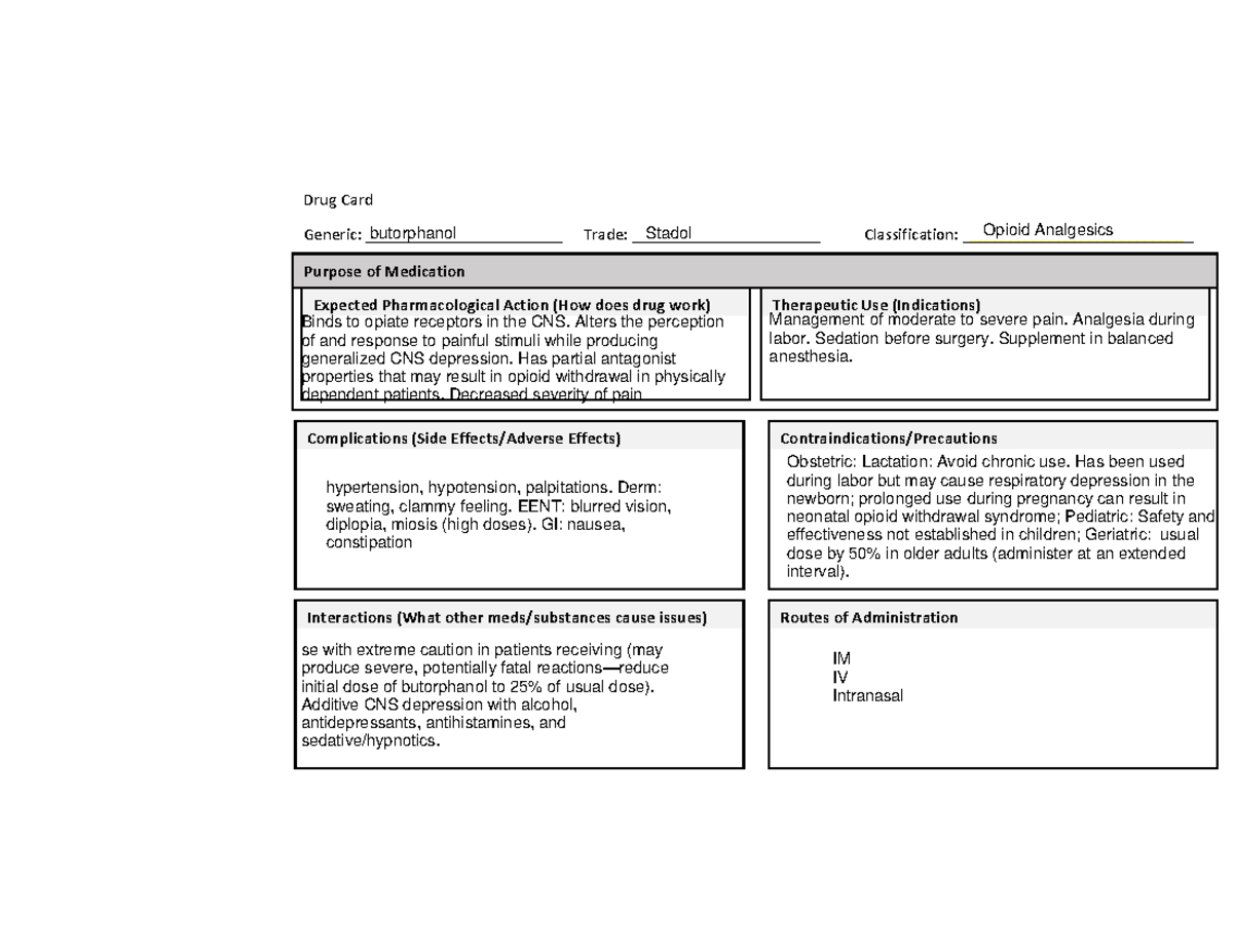 Drug Card Set 1-11 - medication - Drug Card Generic ...
