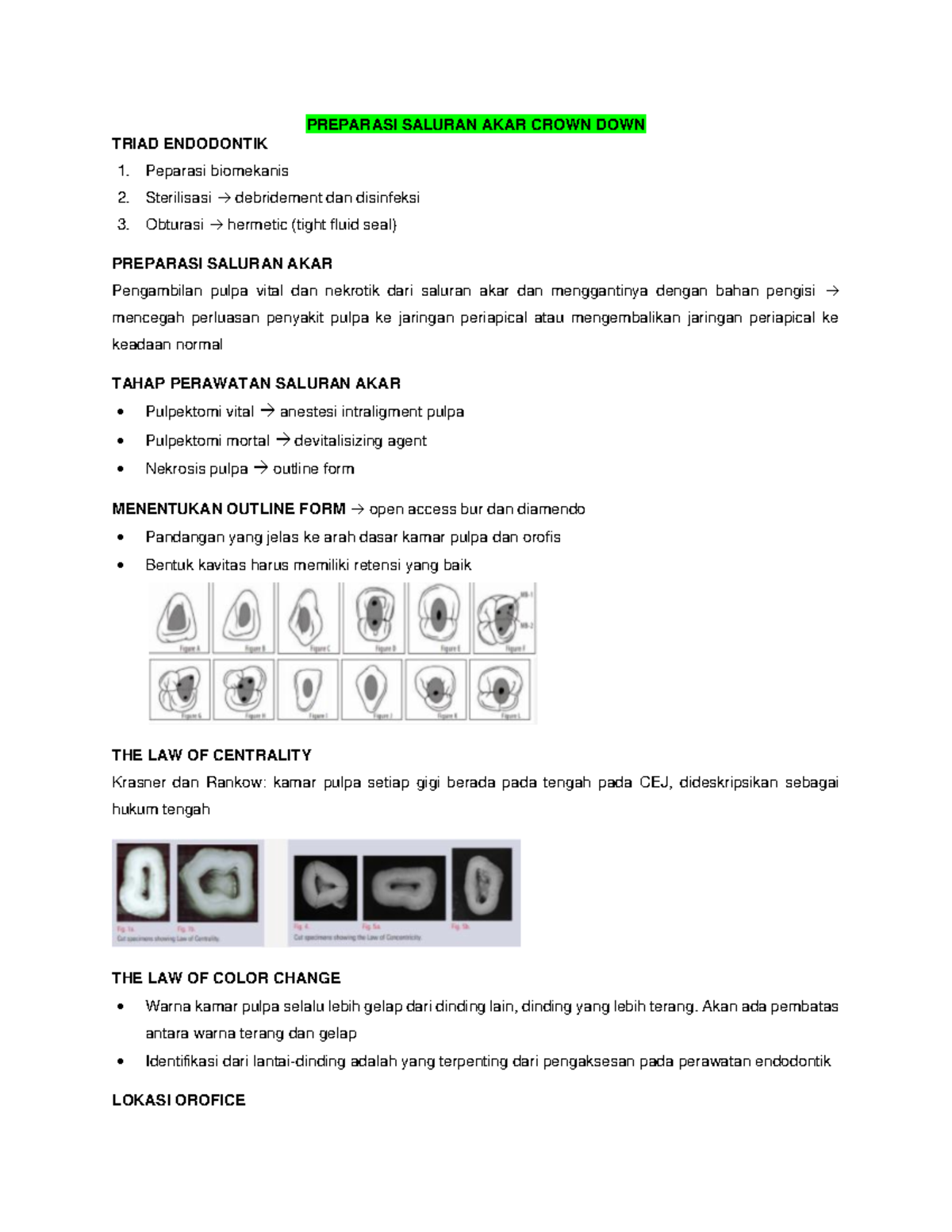 PSA Crown Down - PREPARASI SALURAN AKAR CROWN DOWN TRIAD ENDODONTIK ...