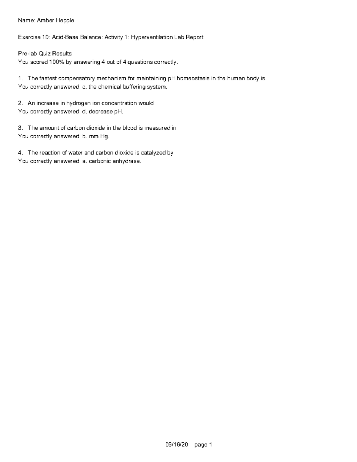 PEX-10-01 - Physio 9.1 Exercise 7.1 - Name: Amber Hepple Exercise 10 ...