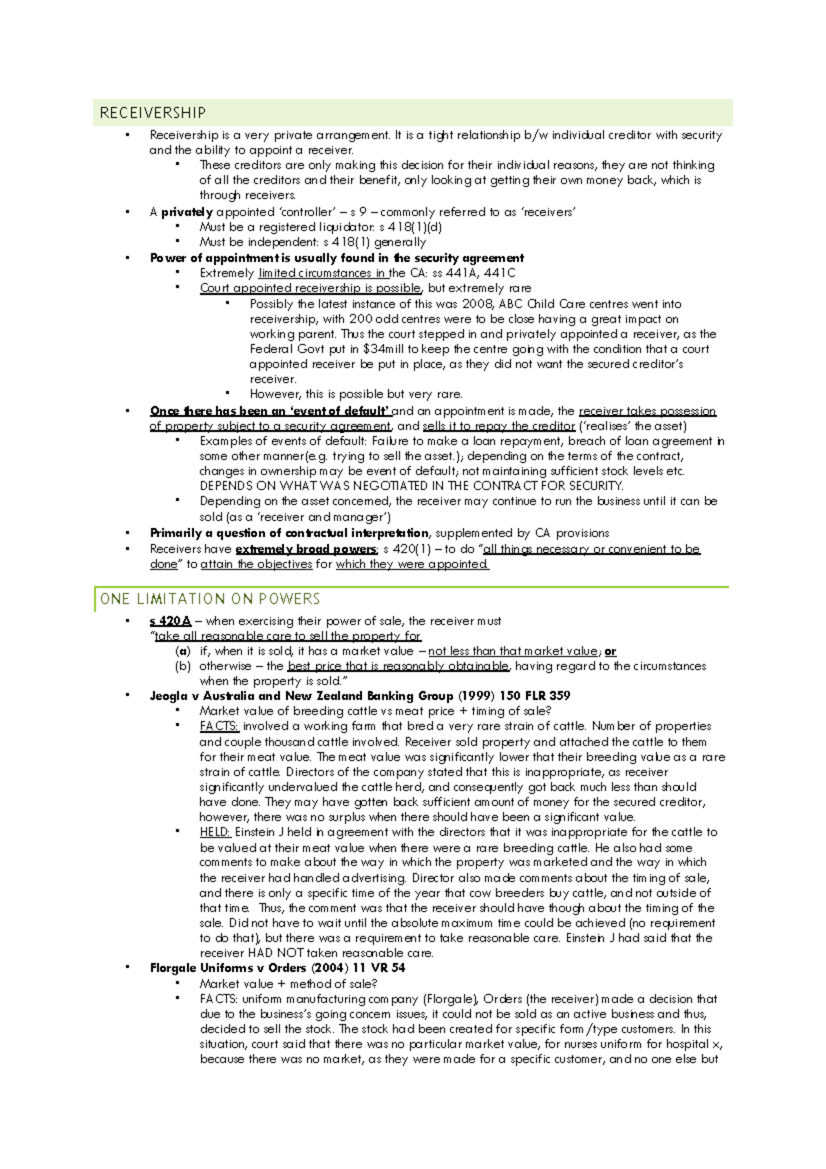 Receivership - RECEIVERSHIP Receivership is a very private arrangement ...