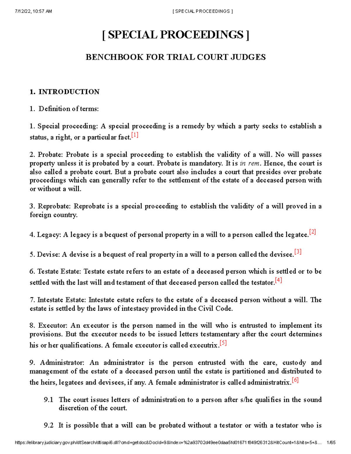 [ Special Proceedings ] Benchbook - - Studocu