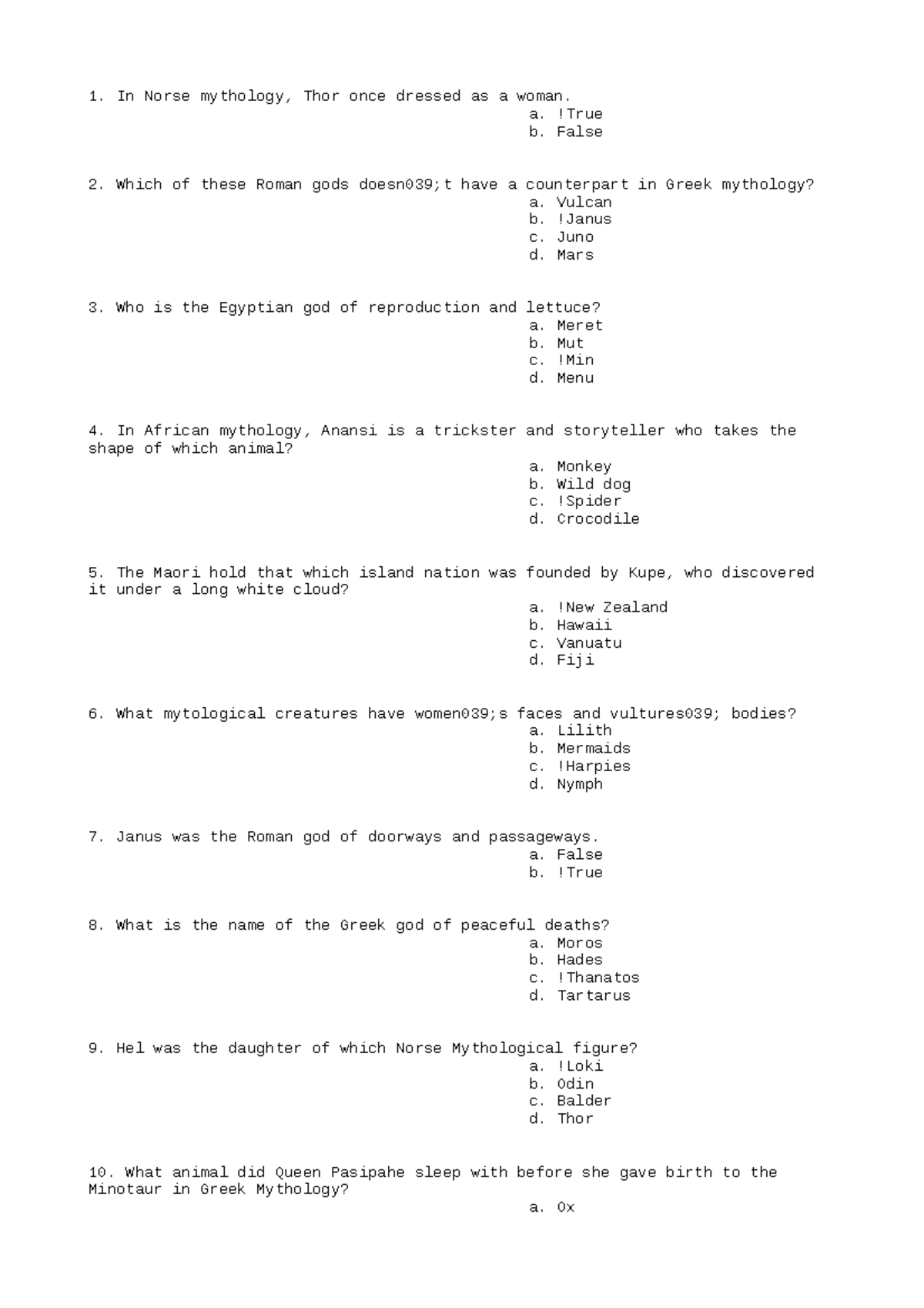 BMED167 Handout 8 - asdsfsf - In Norse mythology, Thor once dressed as ...