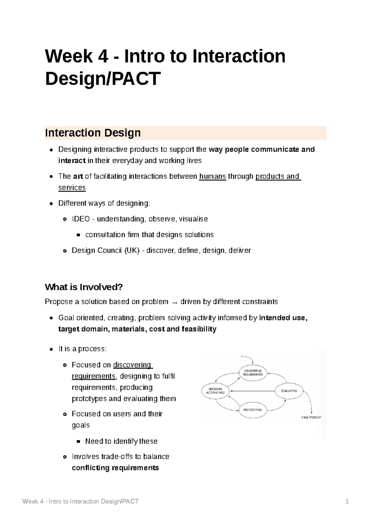 Week 4 - Intro to Interaction Design PACT - Week 4 - Intro to ...