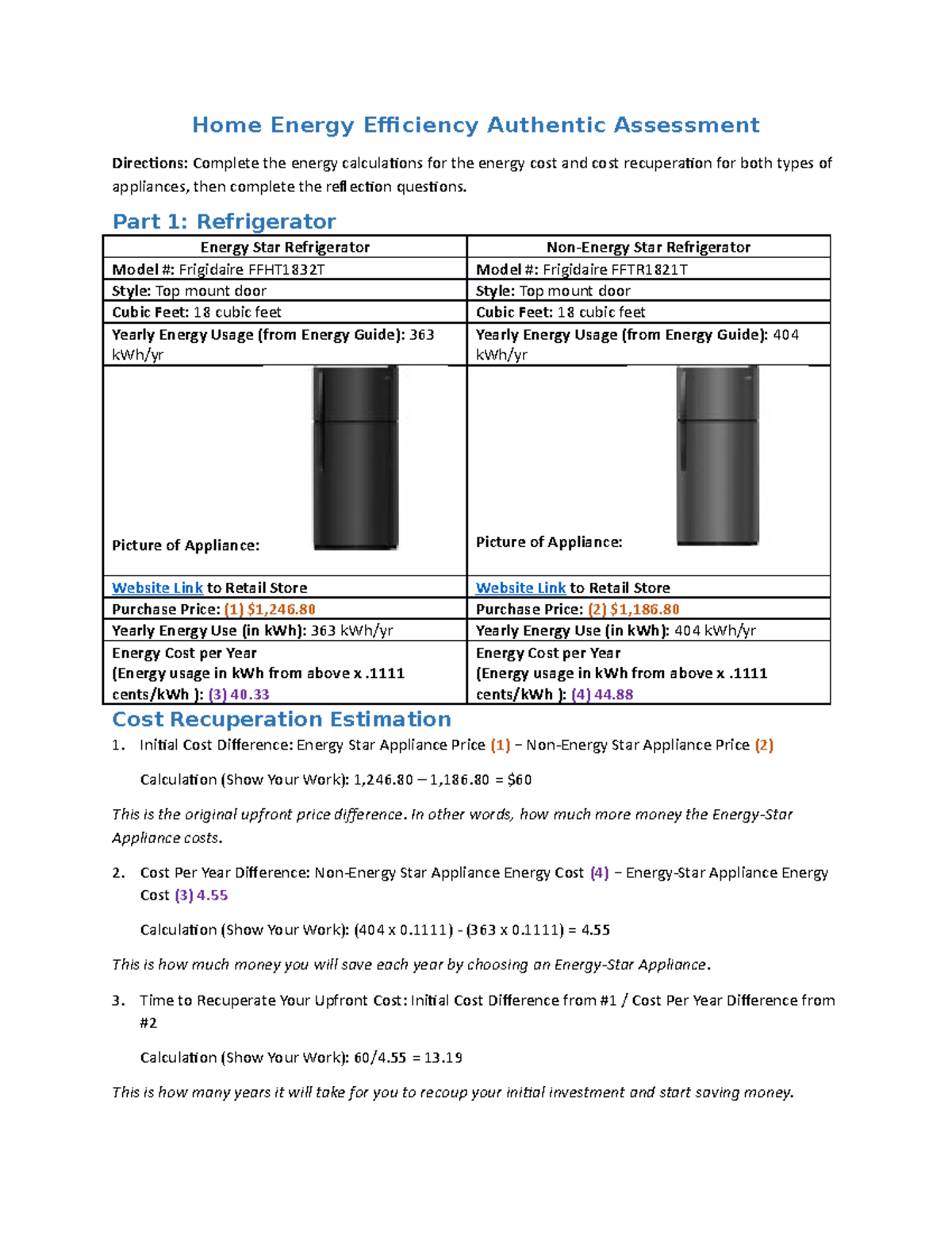 EVR 1001-Energy Authentic Assessment - Home Energy Efficiency Authentic ...