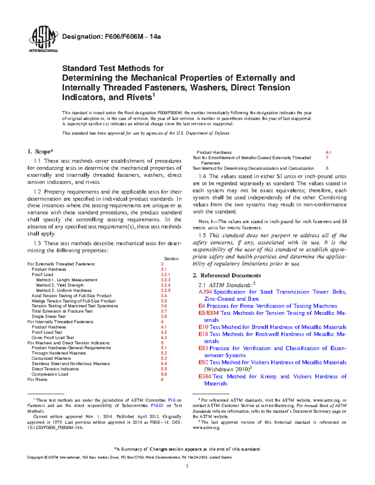 ASTM F606 F606M 14a - ds sfds fđs dfss - Designation: F606/F606M − 14a ...