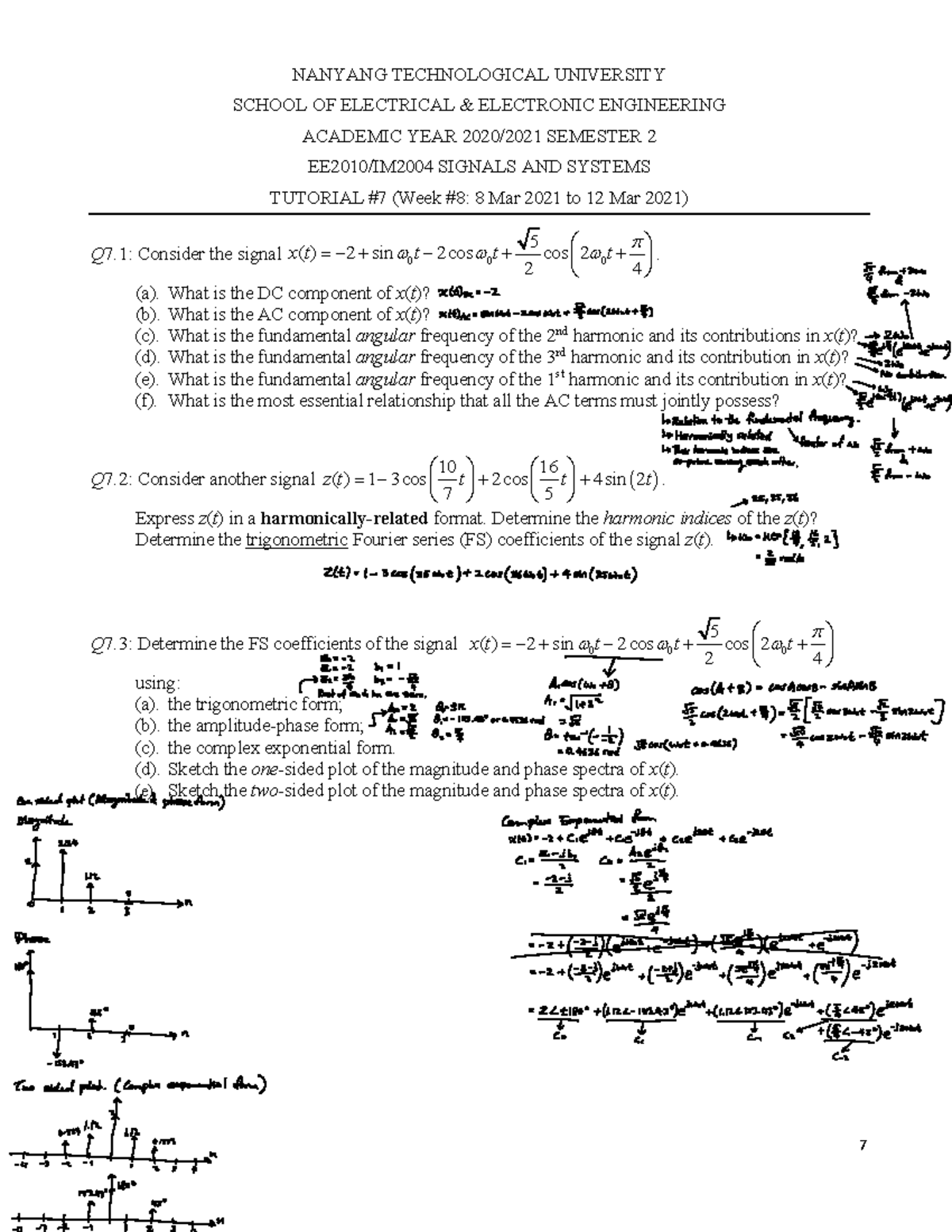 EE2010 IM2004 Tut1to12q - 7 SCHOOL OF ELECTRICAL & ELECTRONIC ENGINEERING ACADEMIC YEAR - Studocu