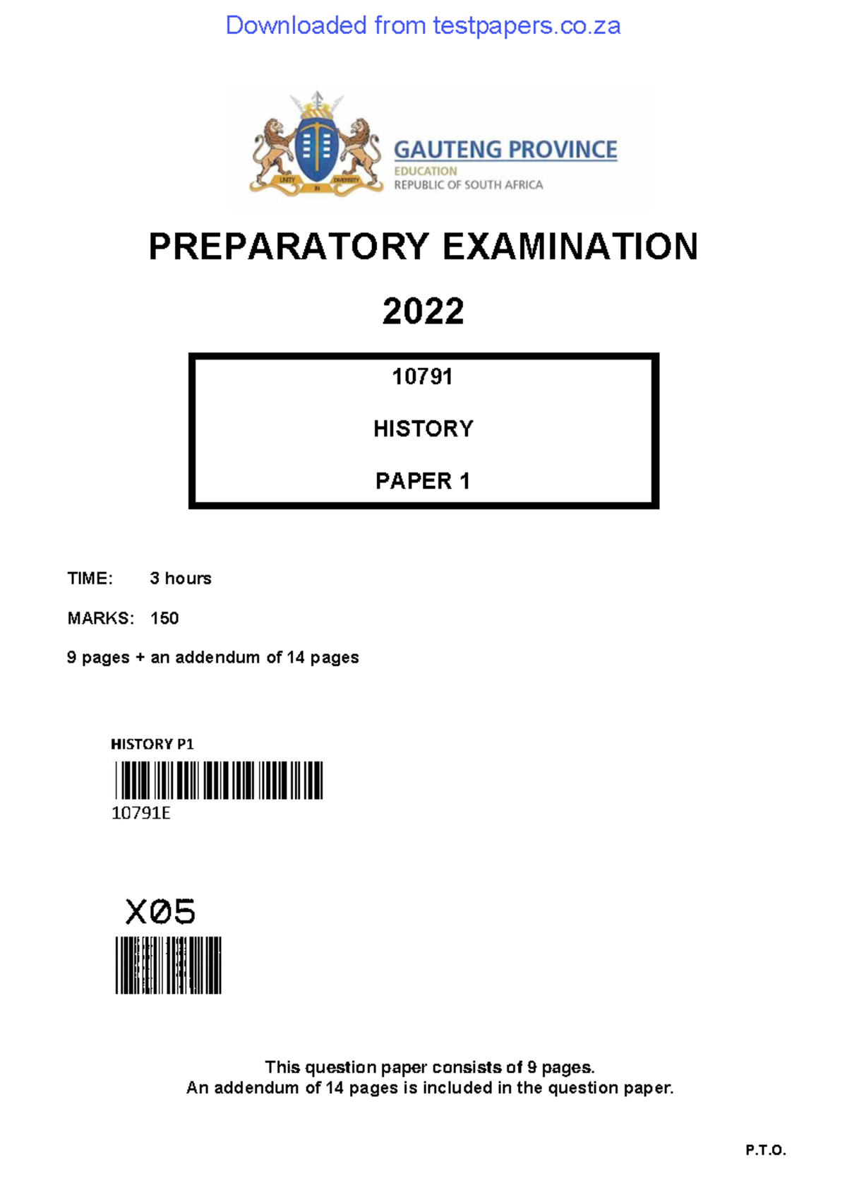 Gr12 History P1 (English) SEP 2022 Question Paper - PREPARATORY ...