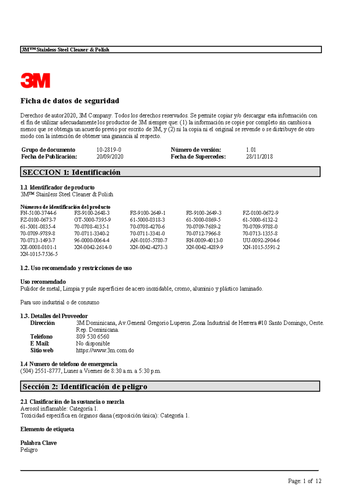 Msds anticorrosivo 3M - - Studocu