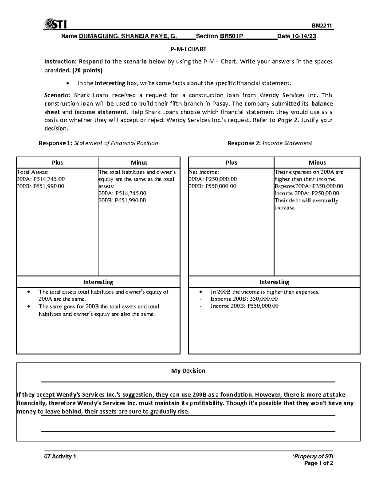 07 Activity 1 - ARG - NONE - BM 07 Activity 1 *Property of STI Page 1 ...