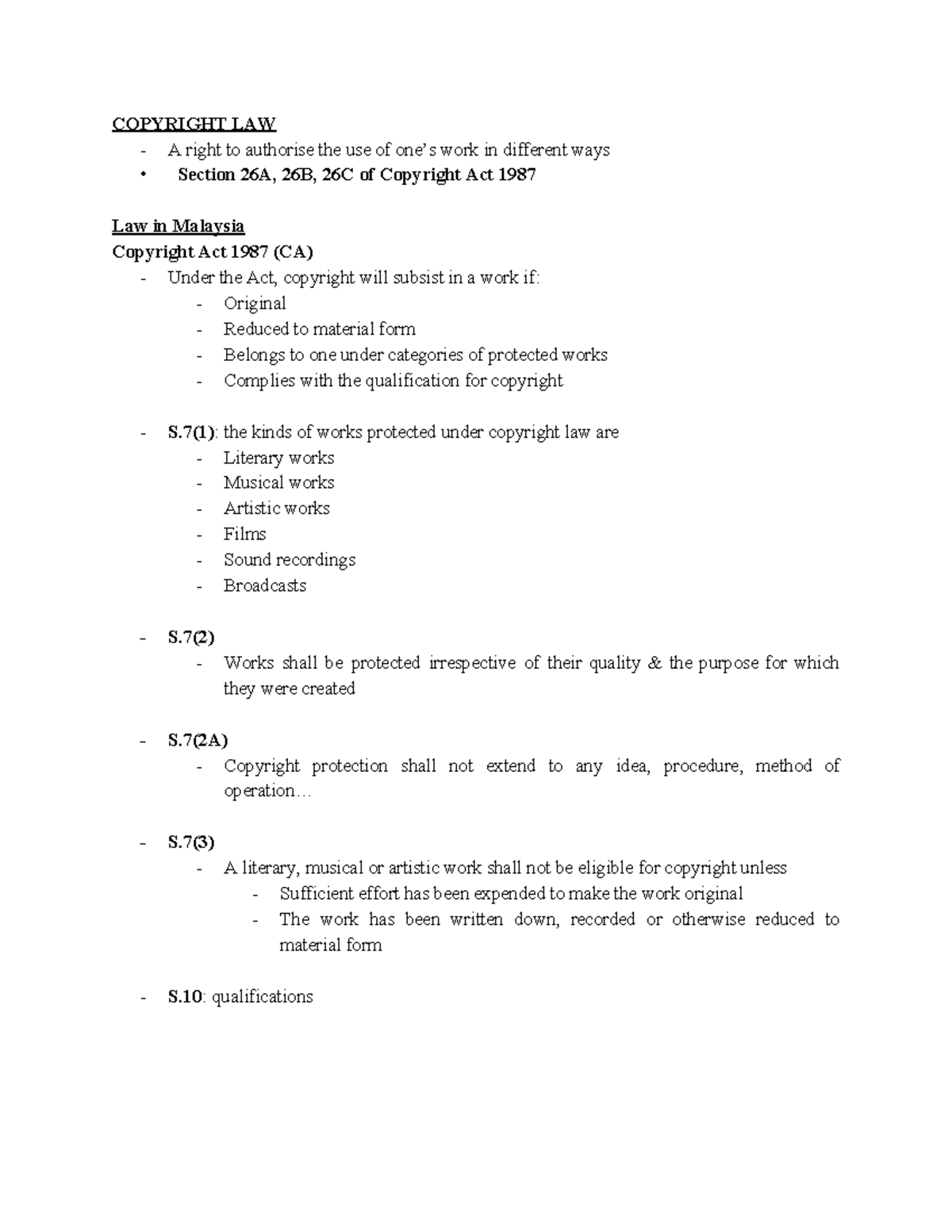 Cyberlaw - Topic 6 IP on Internet - COPYRIGHT LAW A right to authorise ...