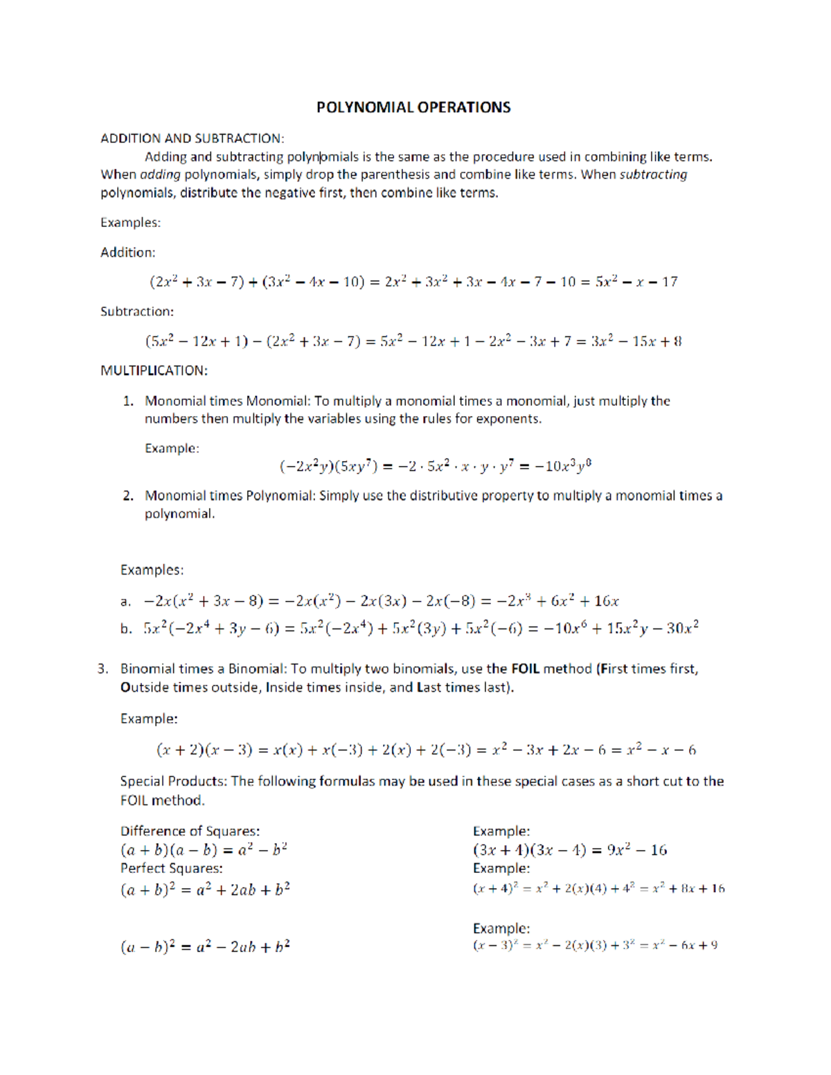 Polynomial-Operations - math in the modern world - Studocu