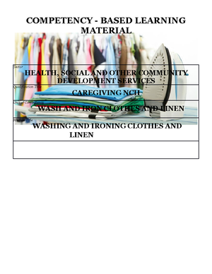 Housekeeping NCII TR - Manual - HOUSEKEEPING NC II TRAINING REGULATIONS ...