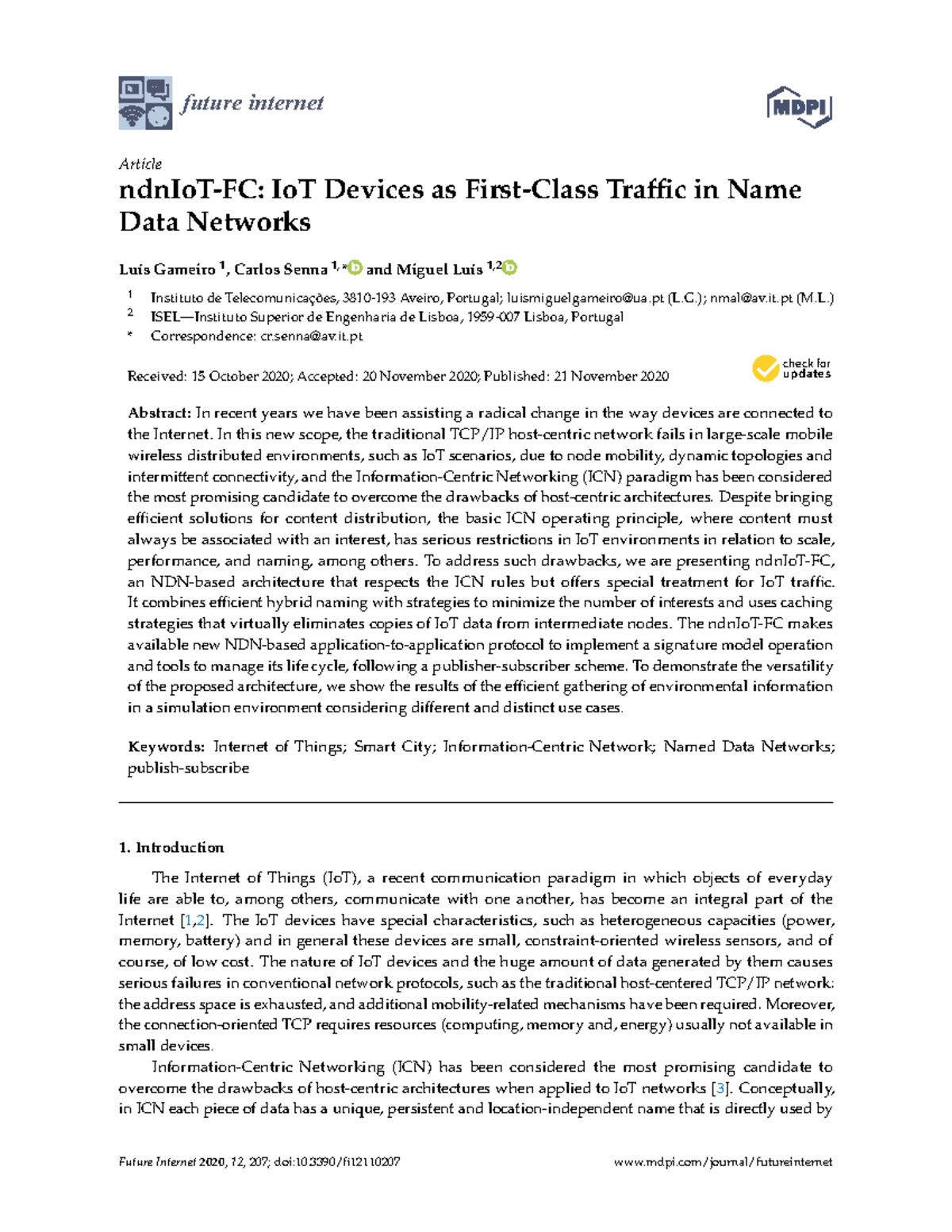 Visual Programming CSC412 Visual Programming CSC412 - future internet Article ndnIoT-FC: IoT ...