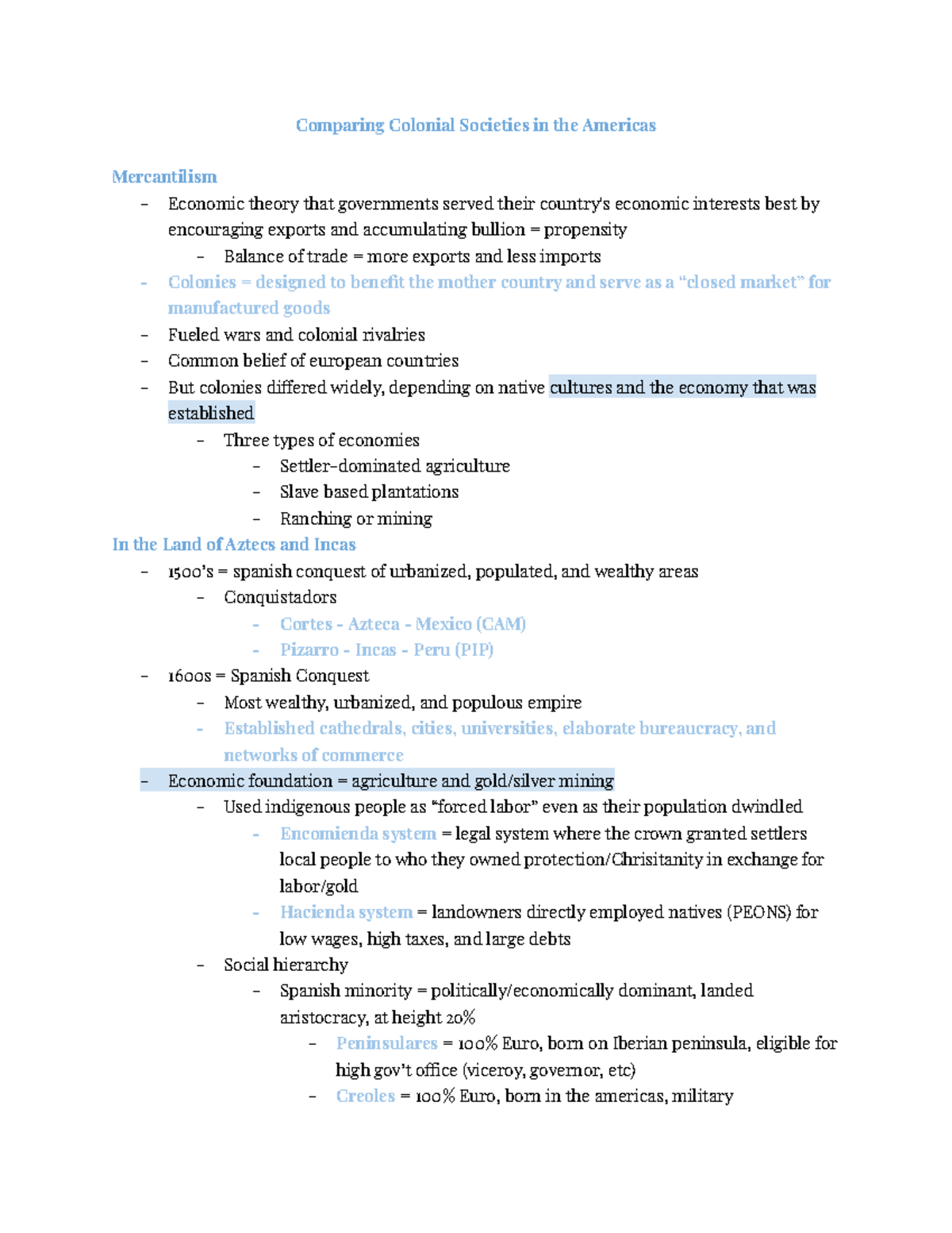 2 Comparing Colonial Societies in the Americas - Comparing Colonial ...