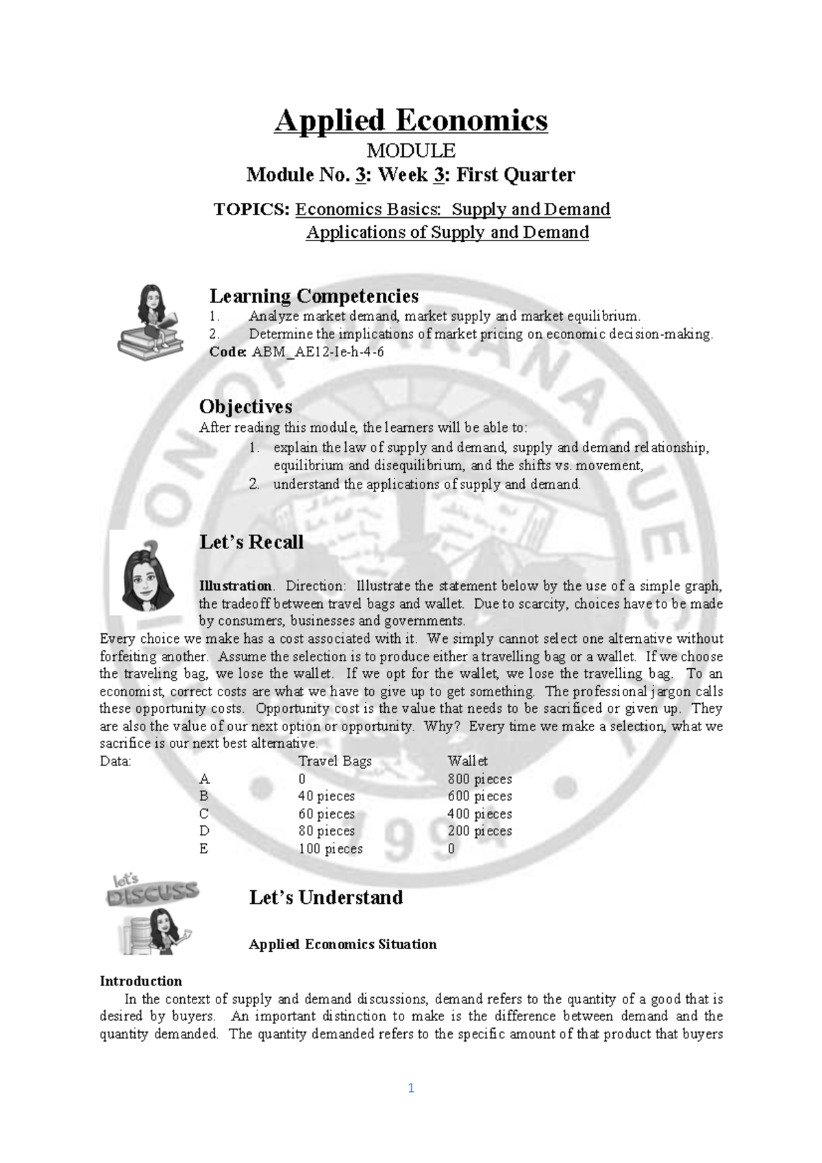 AE Q3 M3 - Answers and module that will help you understand economics ...