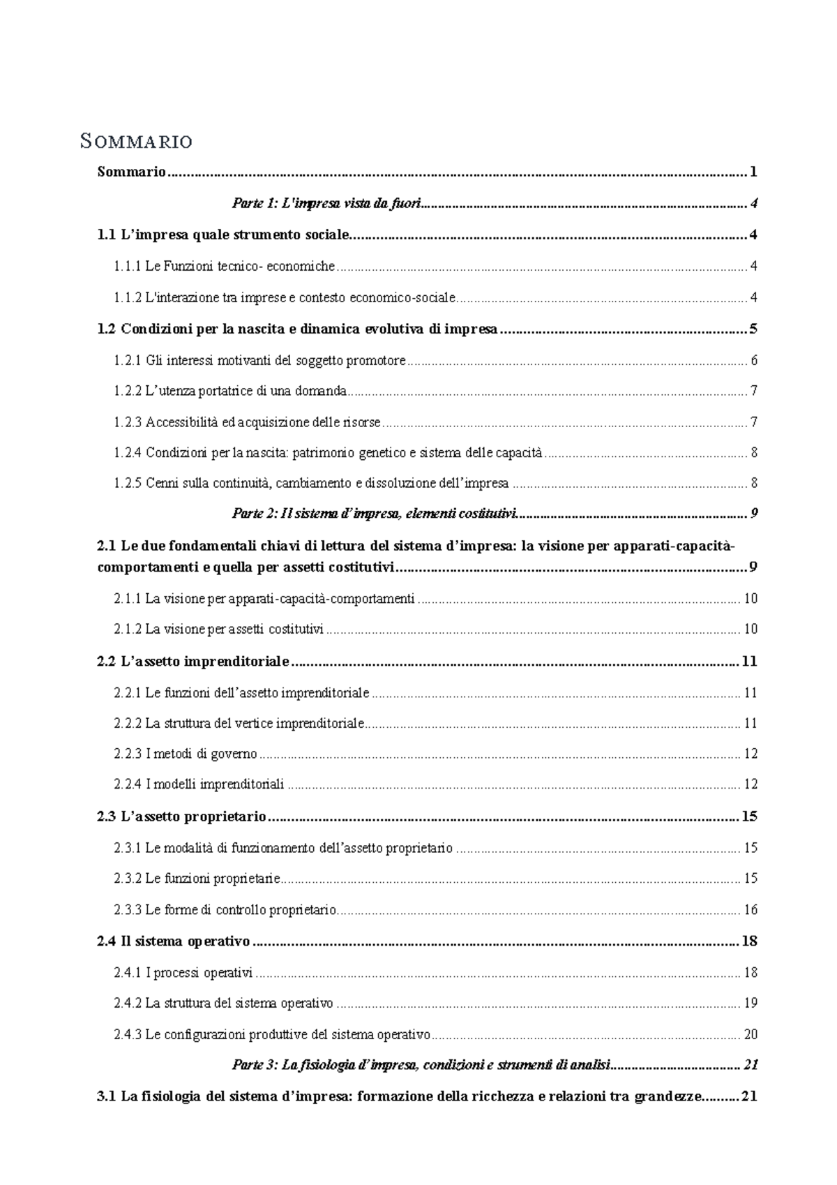 EGI riassunto dettagliato del libro - SOMMARIO Sommario - Parte 1: L ...