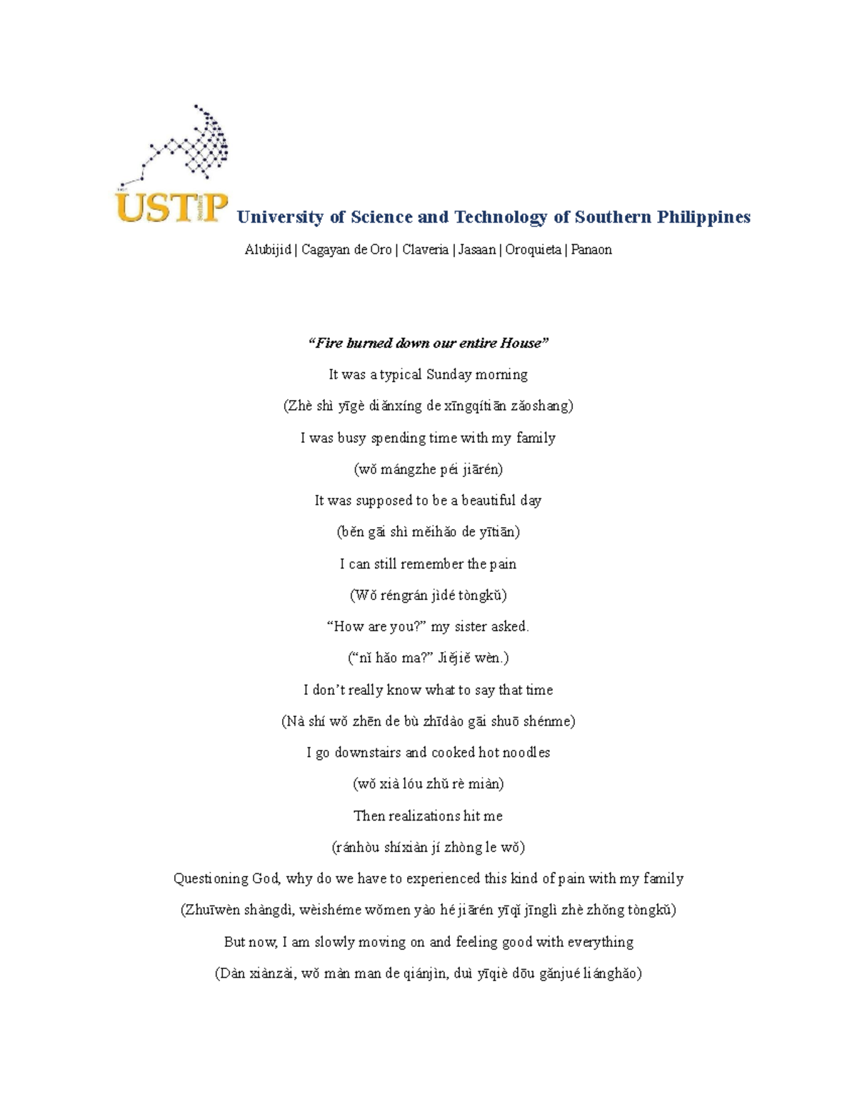 FL POEM - Assignment for college students about Poem in Foreign ...