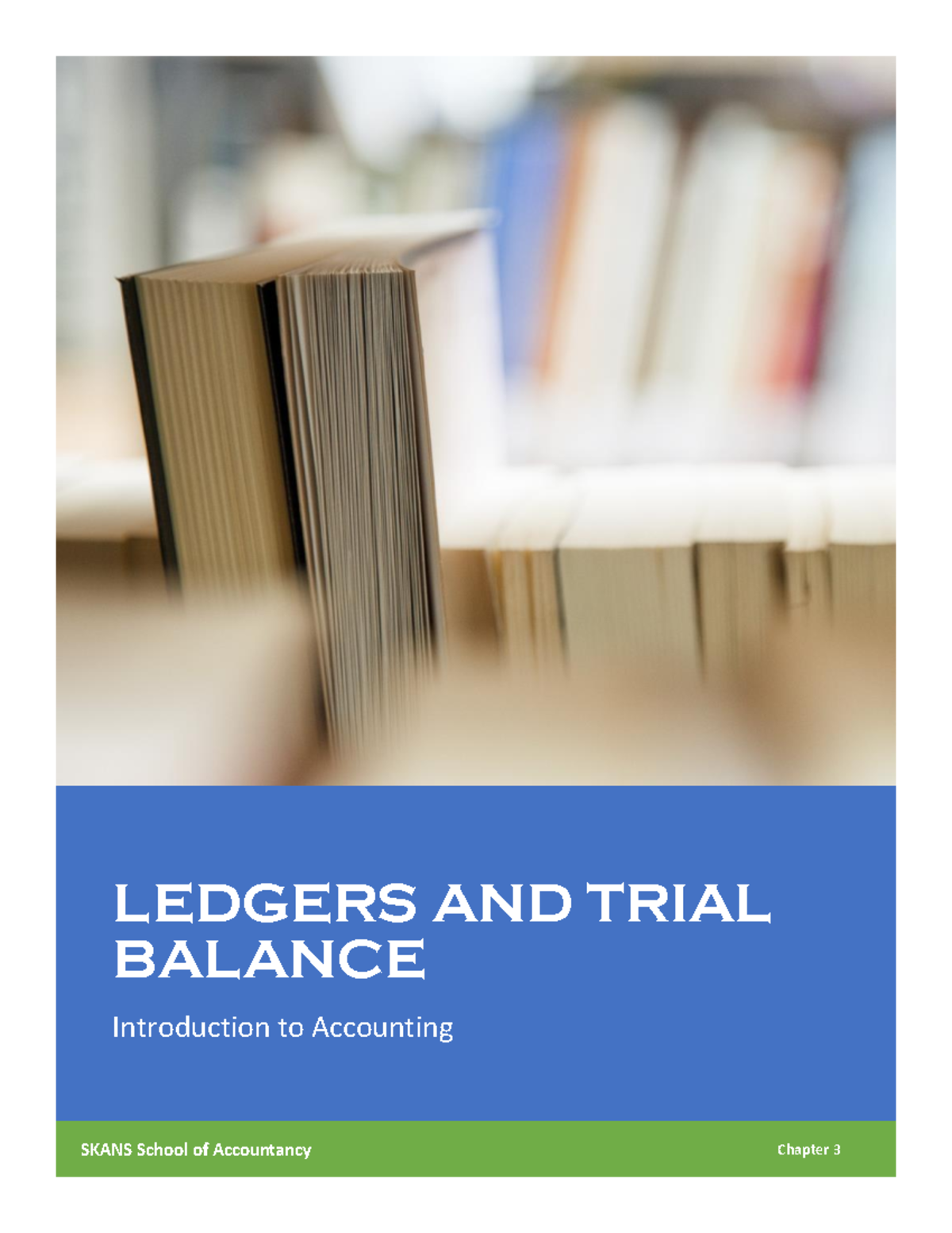 Ledger and trial balance - LEDGERS AND TRIAL BALANCE Introduction to ...