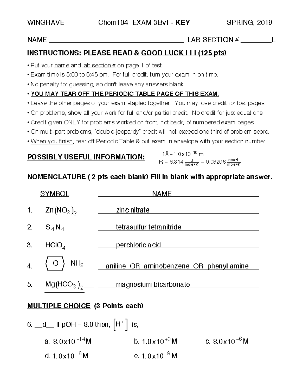 Exam3Bv1(104S19)-KEY - NAME ___________________________________ LAB ...