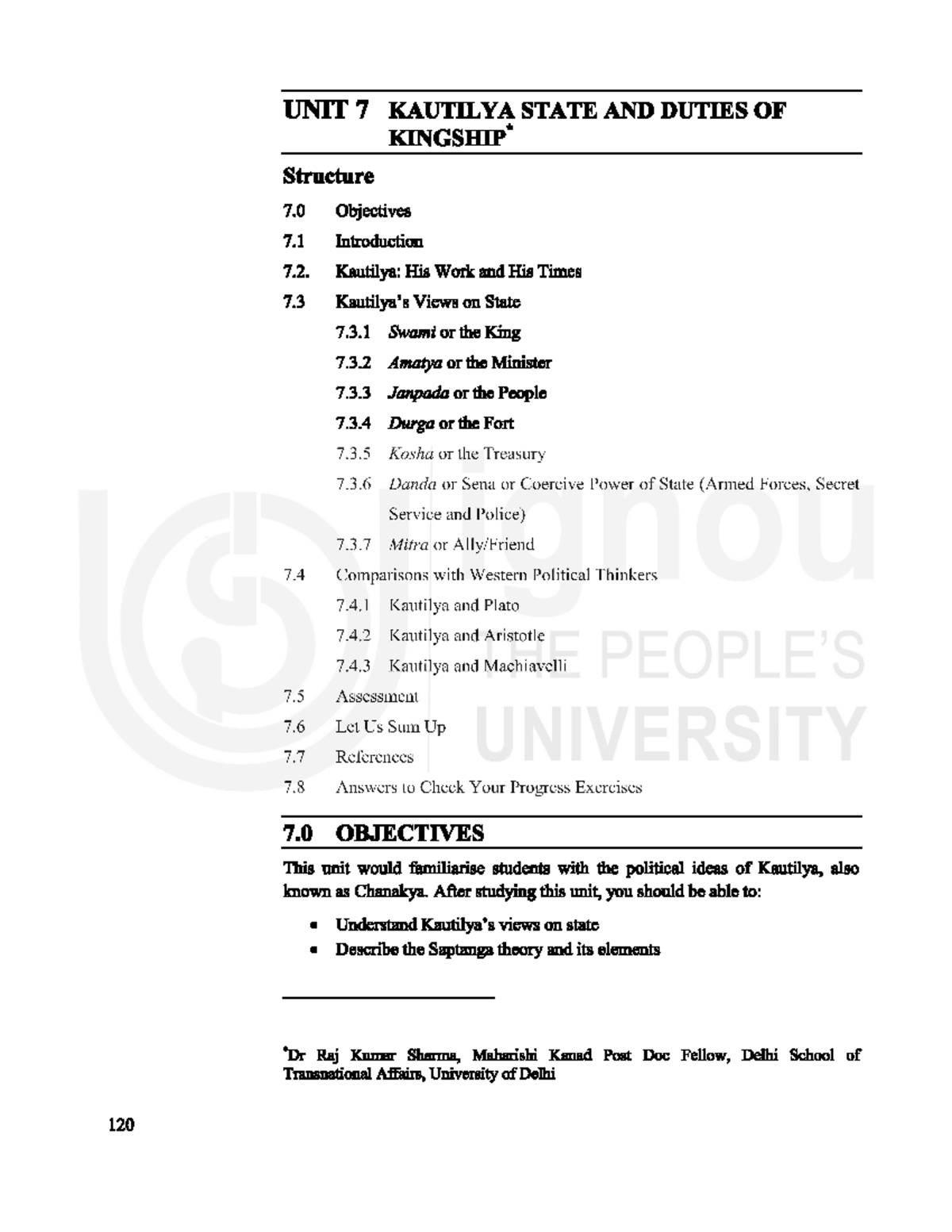 Saptanga theory by Kautilya - B.A (Hons.) Political Science - Studocu