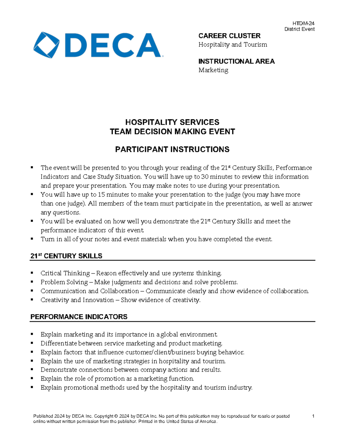 65dca5ed308eb9bf64e427c0 DECA HTDM 2024 District Event - District Event ...