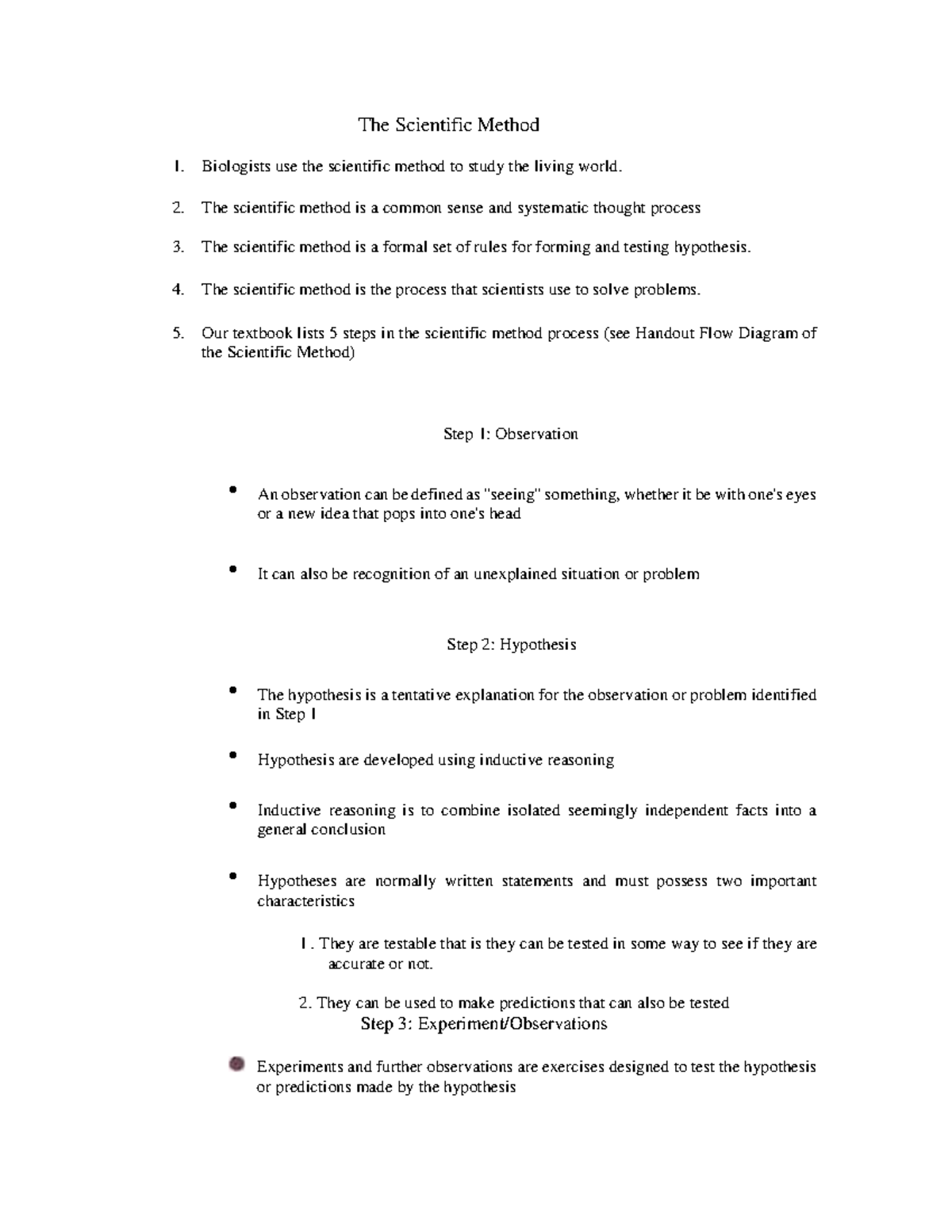 The Scientific Method - Lecture notes 1 - General Biology - Studocu