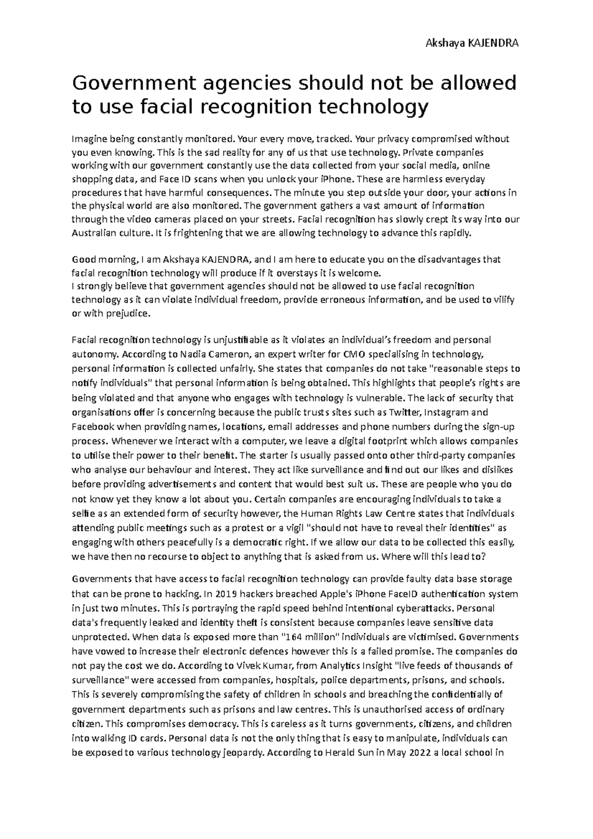 Government agencies should not be allowed to use facial recognition ...