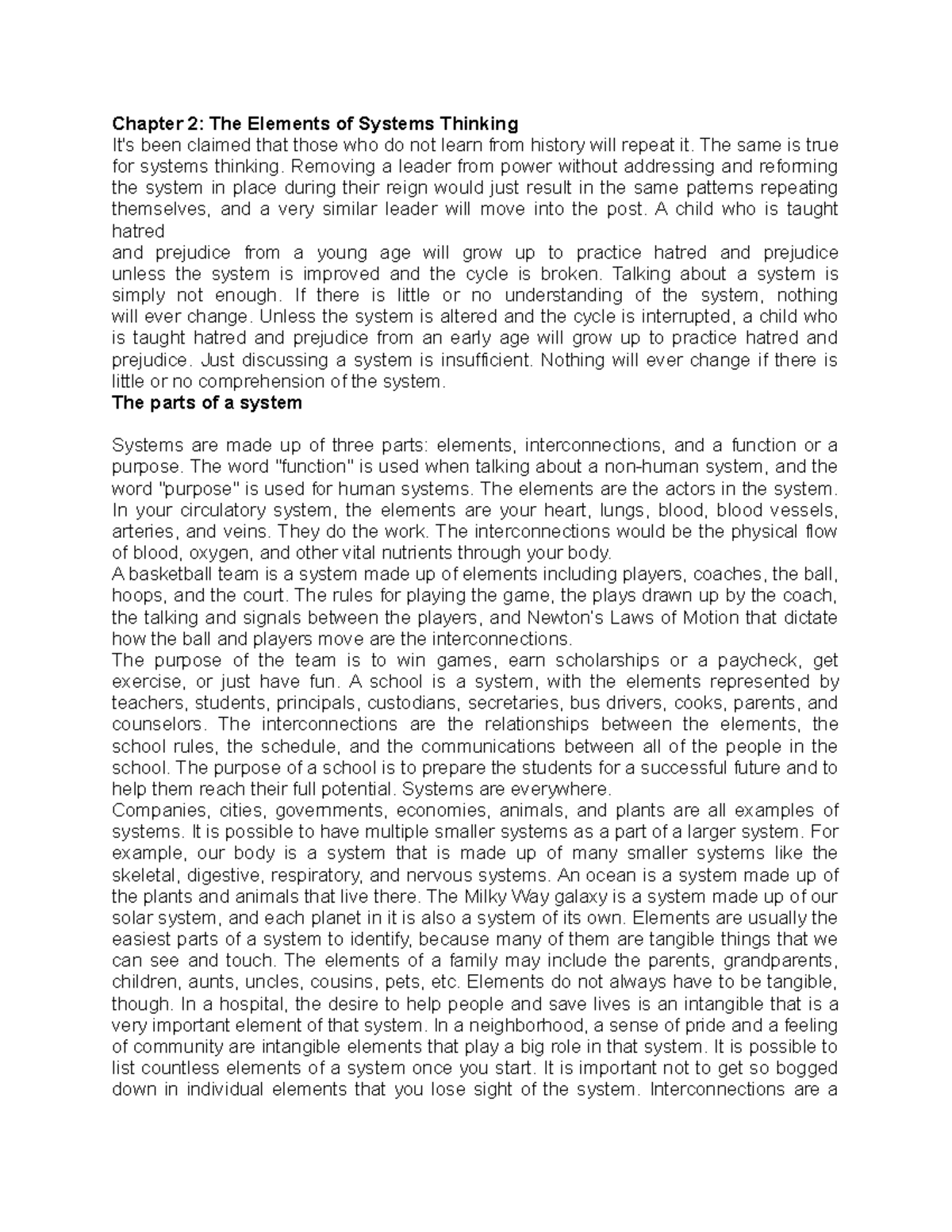 Chapter 2 The Art Of Thinking In Systems - Chapter 2: The Elements of ...