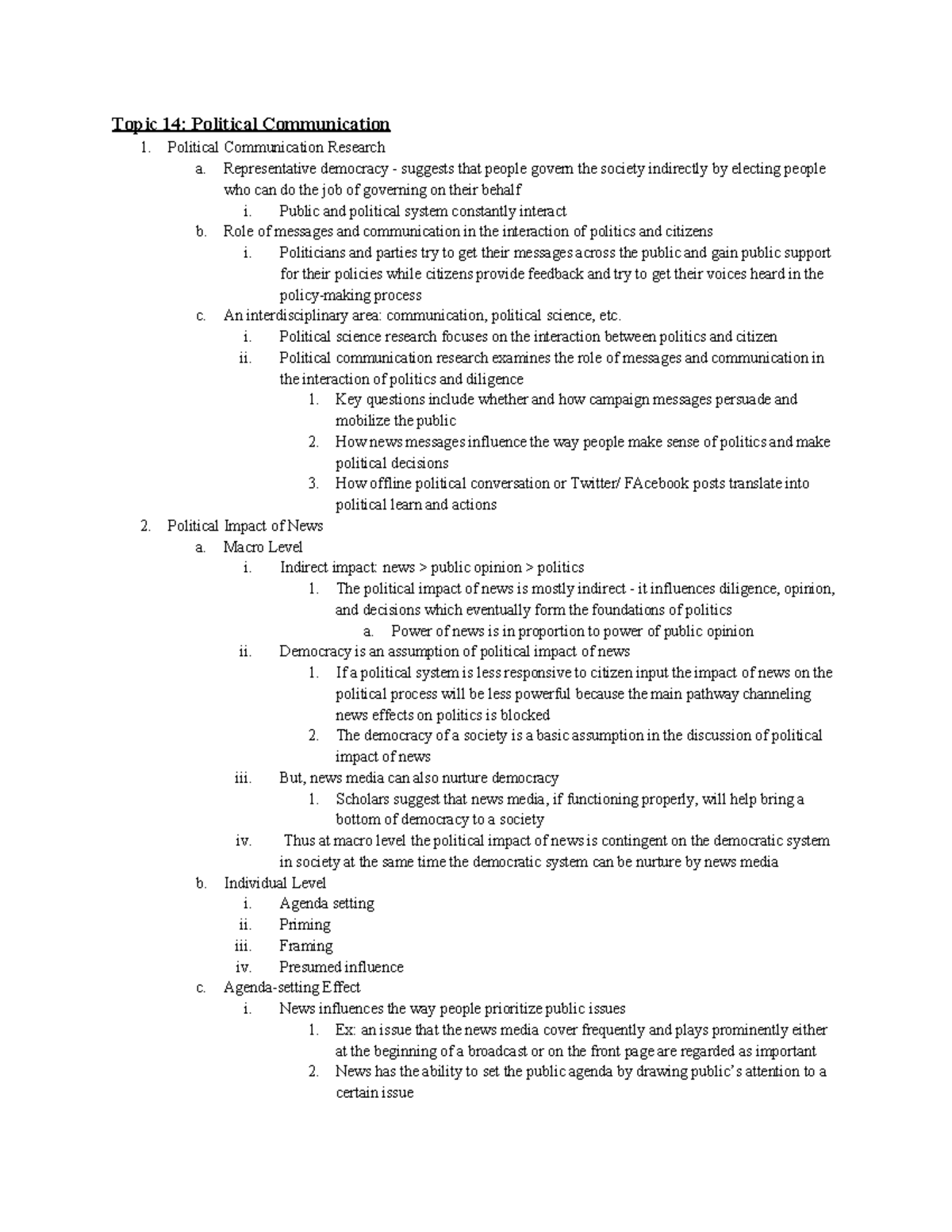 Week 14 Political Communication - Topic 14: Political Communication ...