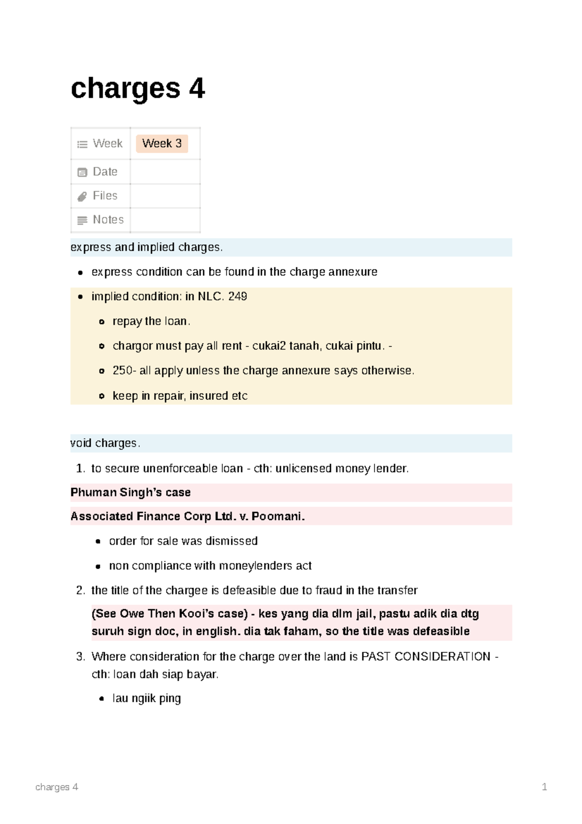 Notes charge 4 - charges 4 Week Week 3 Date Files Notes express and ...