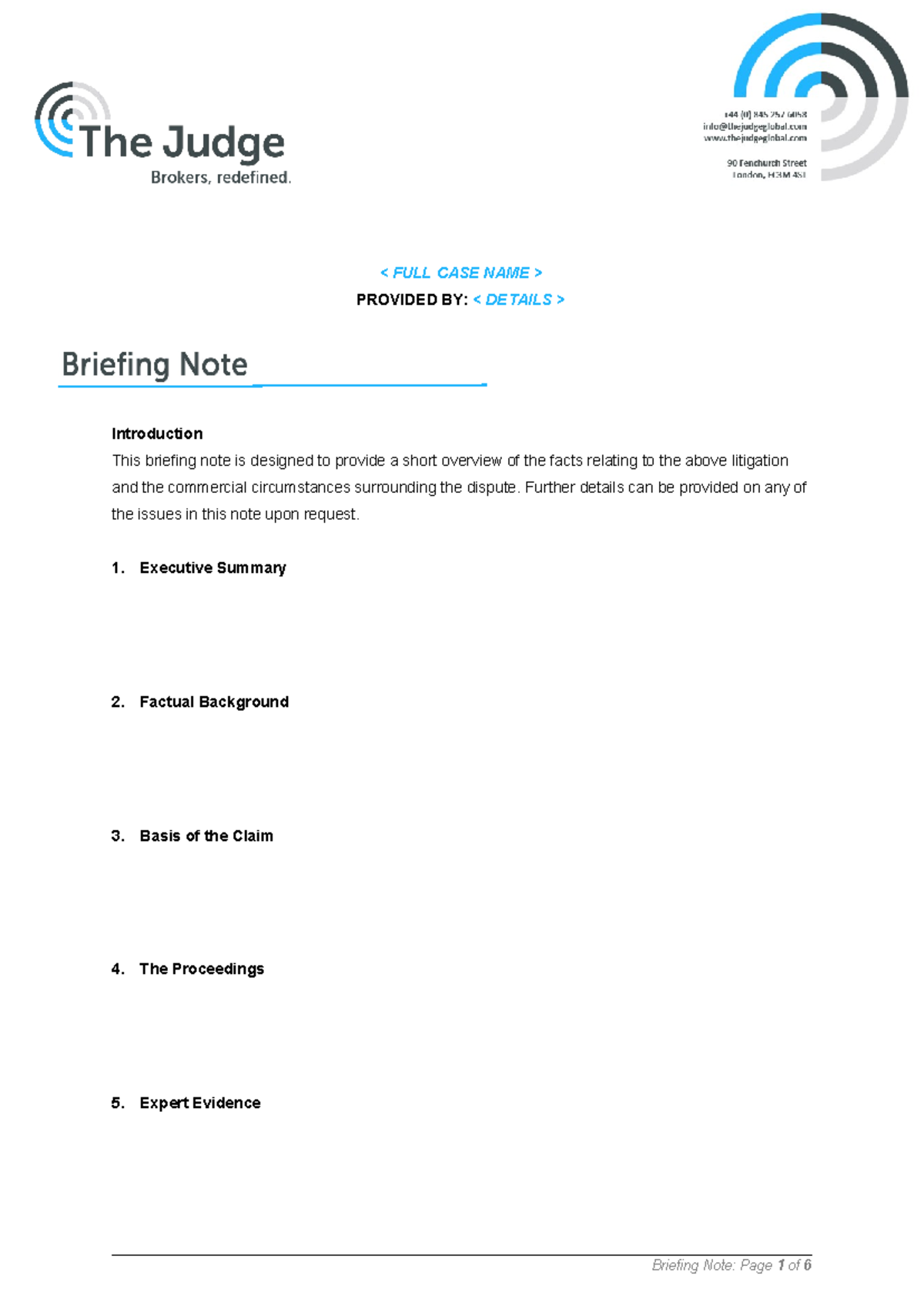 Briefing-Note - Notes - PROVIDED BY: Introduction This - Studocu