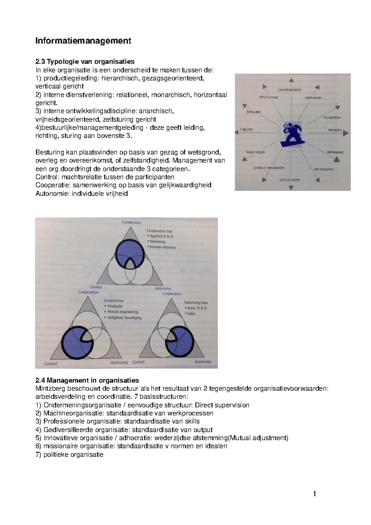 Samenvatting Informatiemanagement - Informatiemanagement 2 Typologie ...