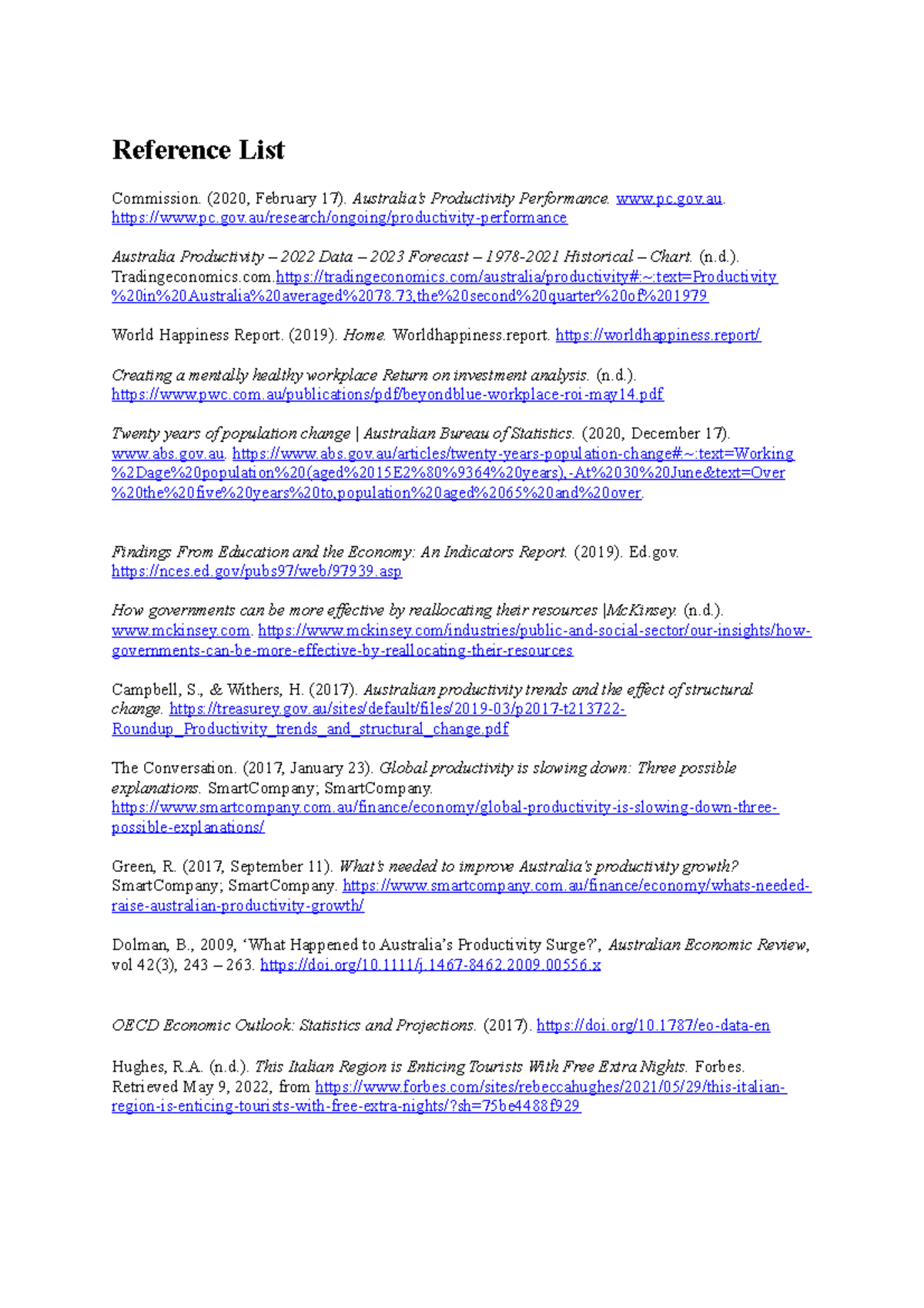 Economics Reference List - Reference List Commission. (2020, February ...