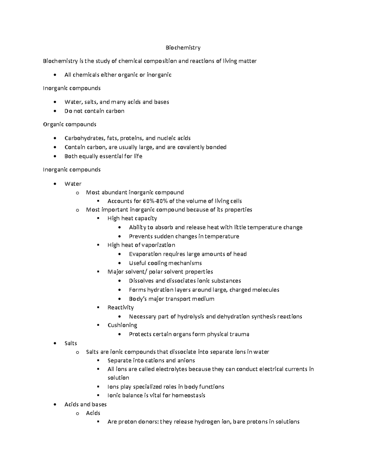 Biochemistry - Biochemistry Biochemistry is the study of chemical ...