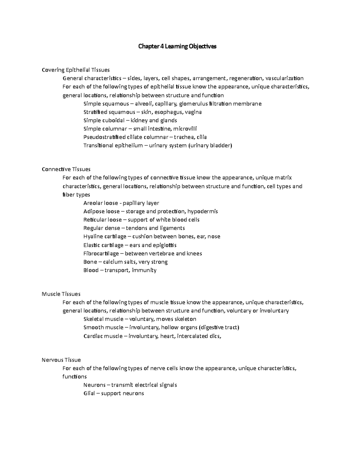 Chapter 4 Objectives-1 - Chapter 4 Learning Objectives Covering ...