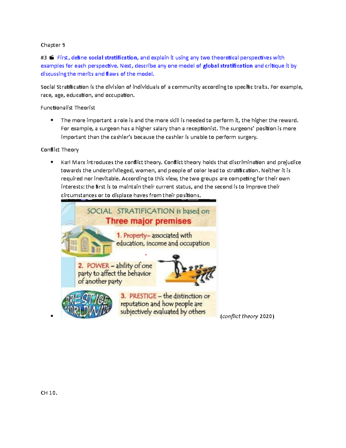 Week 4 - discussion - Chapter 9 #3 First, define social stratification ...