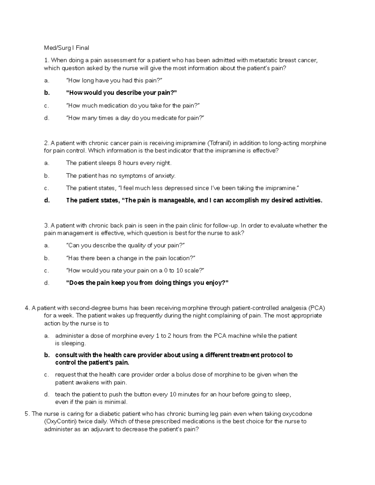 Final Exam questions Exam 4 Questions .docx with great answers and ...