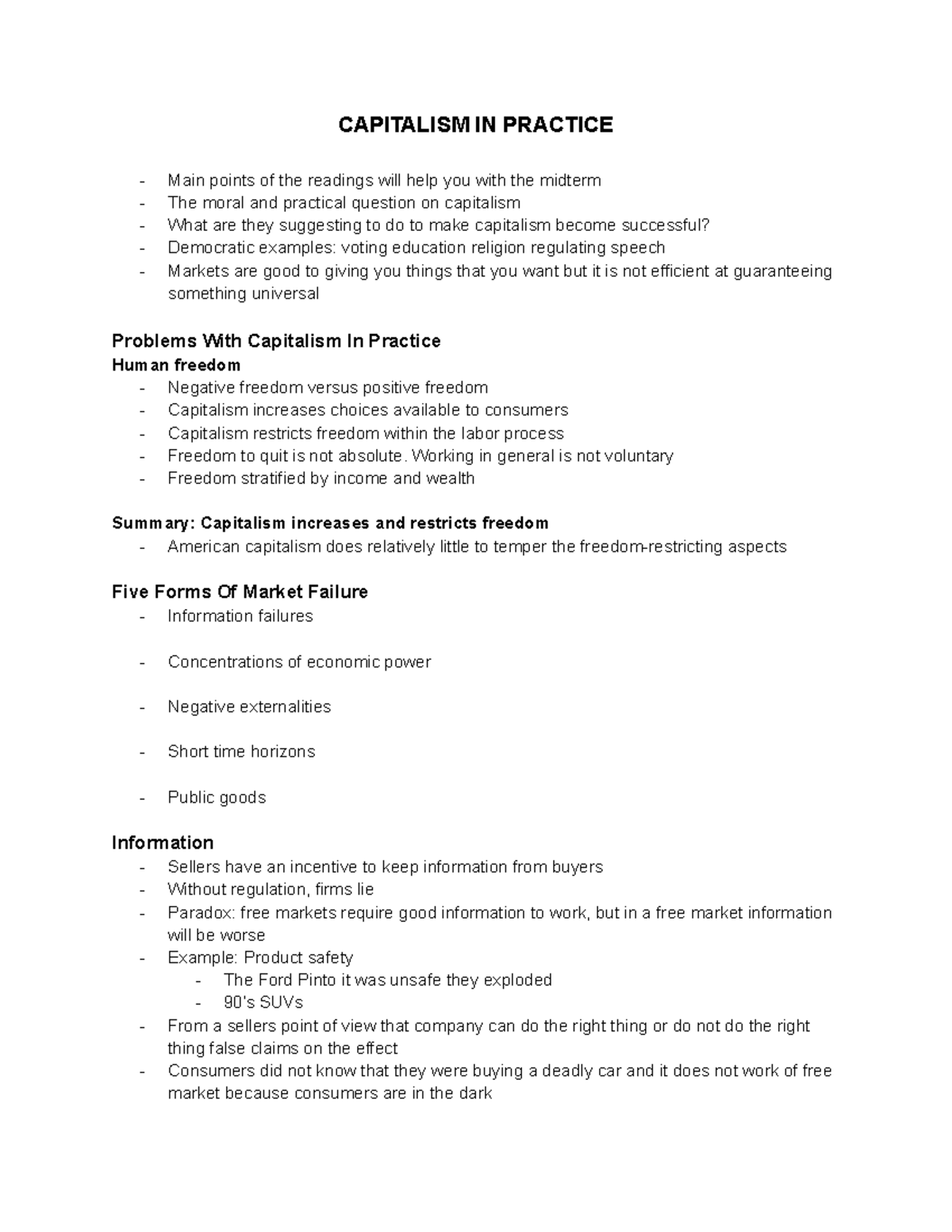 Sociology Lecture 10 - Fall Quarter Professor Zoeller - CAPITALISM IN ...