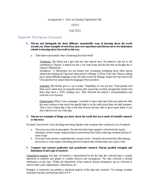 Assignment 6 - Chapter #6: Sampling - Week 6 Assignment: Due on Sunday Oct 4th. CS312 Fall 2020 ...