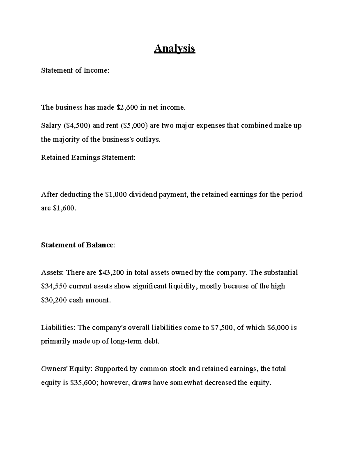 Analysis Learning UNIT 3 university of the people - Analysis Statement ...