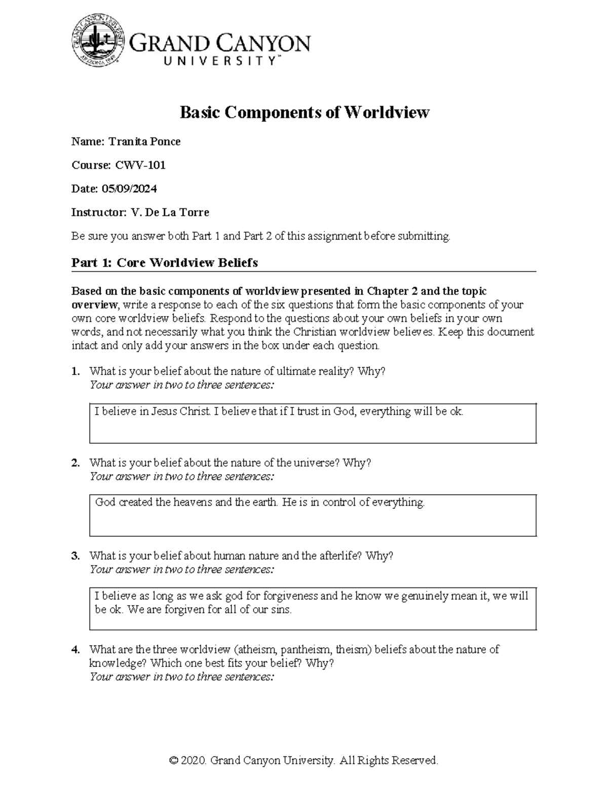 CWV 101 301 RS T1Basic Components Of Worldview - Basic Components of ...