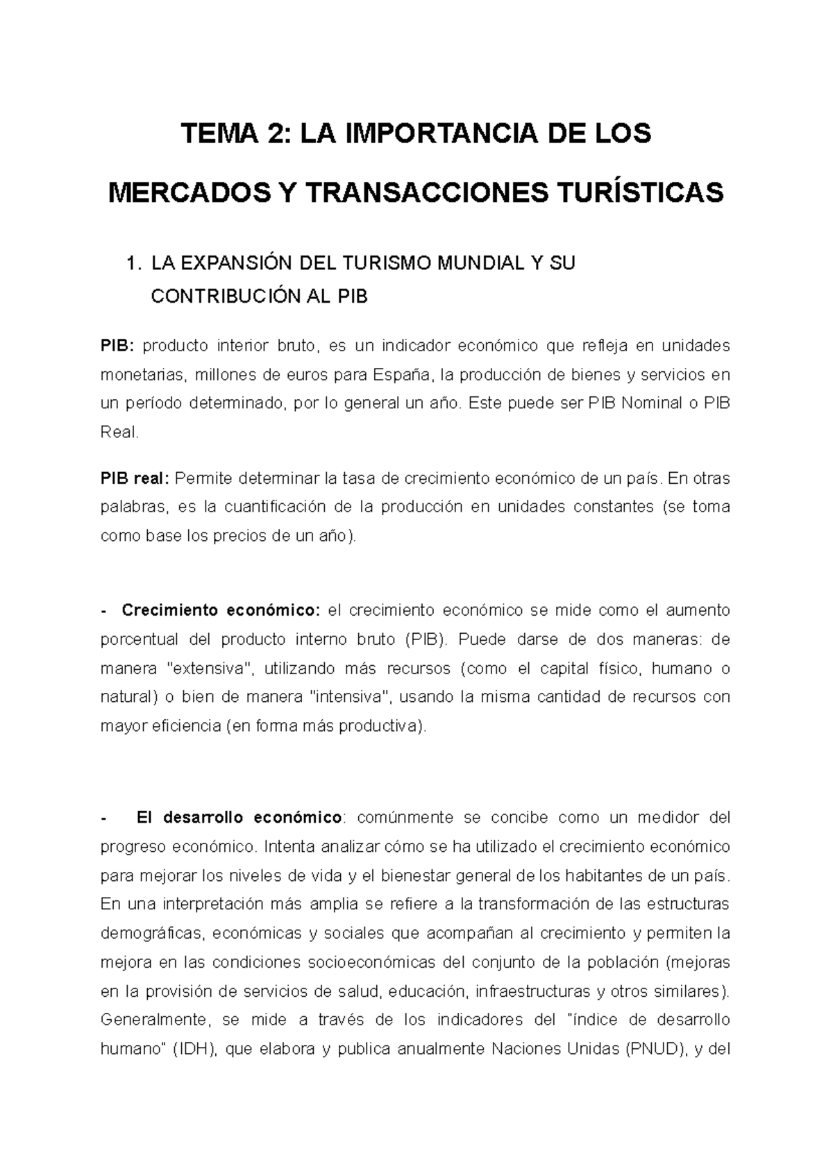 Tema 2 emt - Resumen Estructura de los Mercados Turísticos - TEMA 2: LA IMPORTANCIA DE LOS ...
