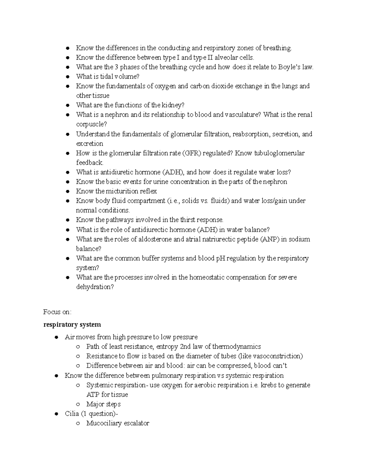 Integrative Exam 4 Study Guide - Know the differences in the conducting ...