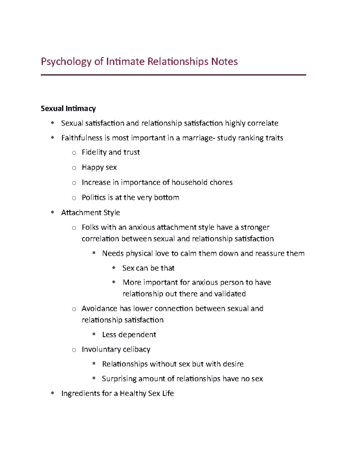 6 Sexual Intimacy - Lecture notes 6 - Psychology of Intimate ...